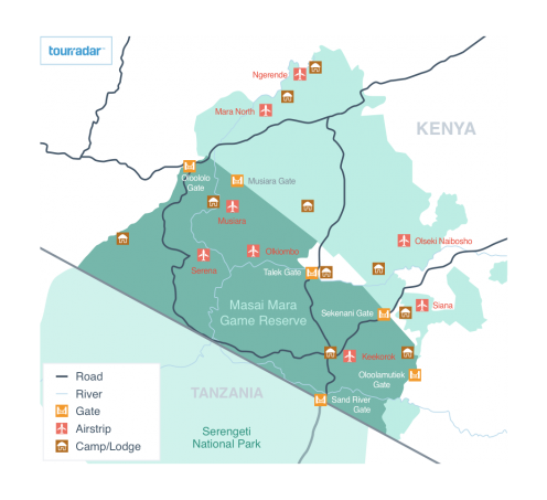 Masai Mara Maps: Location, Migration & Road Map - TourRadar