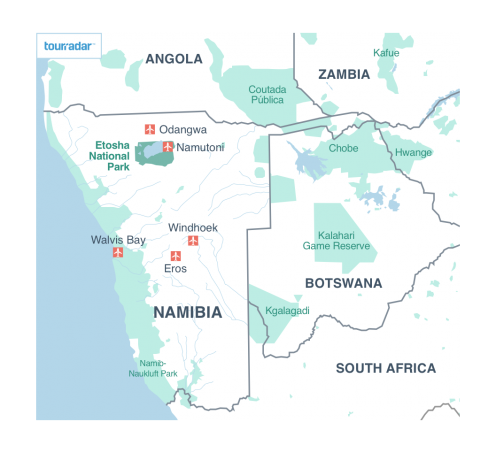Etosha Maps: Location, Waterholes & Road Map - TourRadar