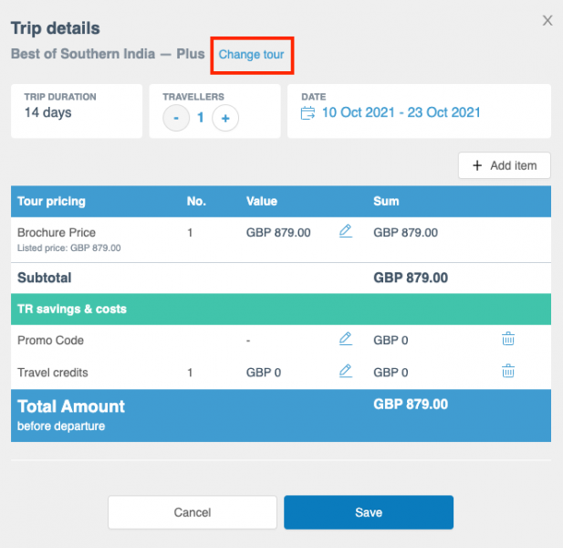 How to Change the Tour on the Booking Conversation Page?