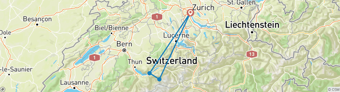 5 Day Zurich including Lake ferry, Cable Car, Mount Rigi, Grindelwald ...